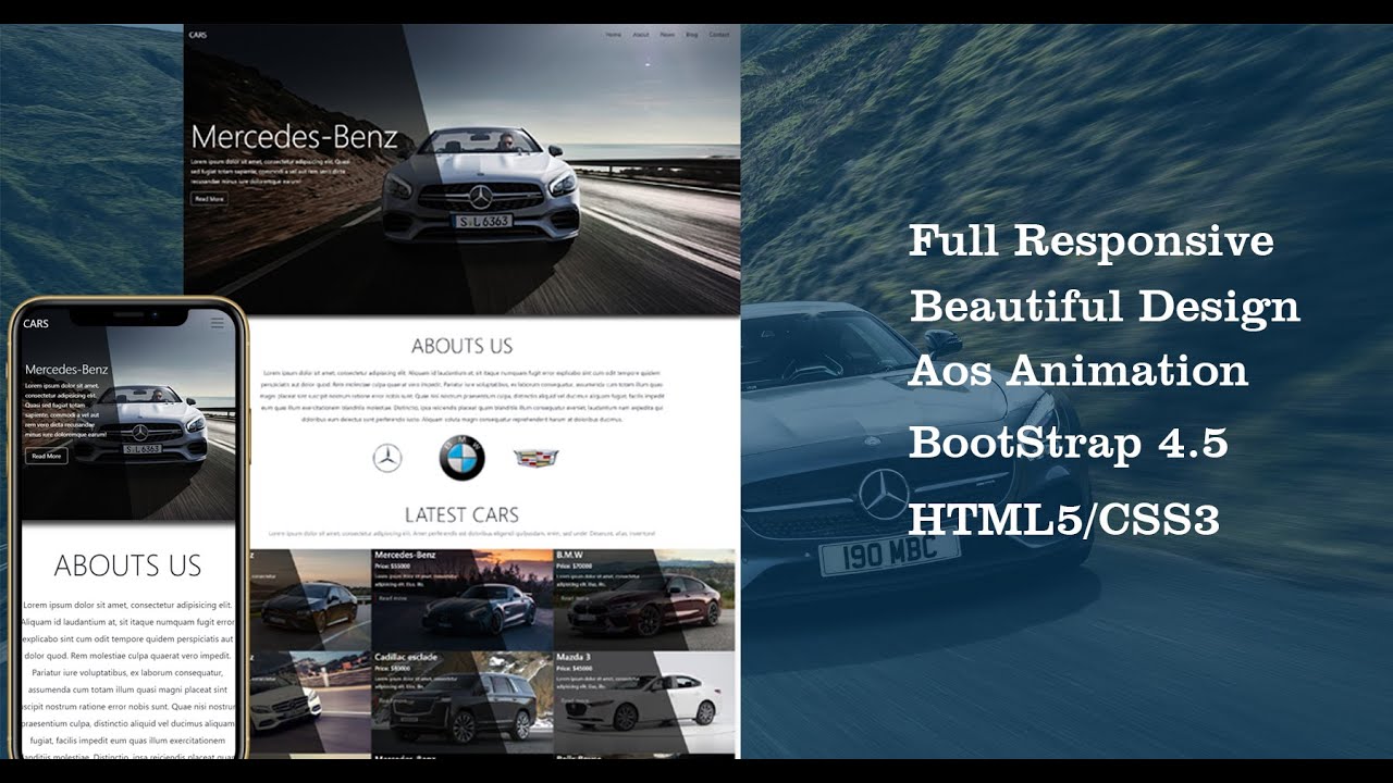 Build a Complete Responsive Website using HTML5 CSS3 Bootstrap4 & jQuery