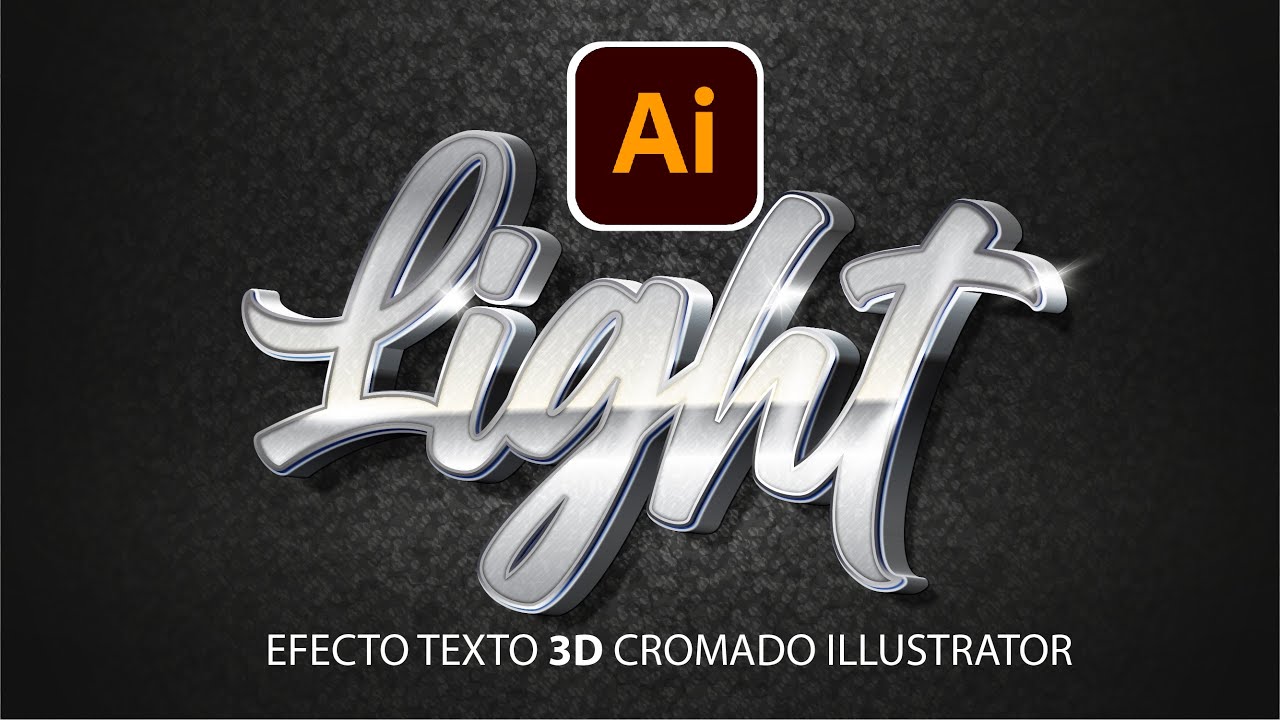 Efecto Texto 3D Cromado Illustrator