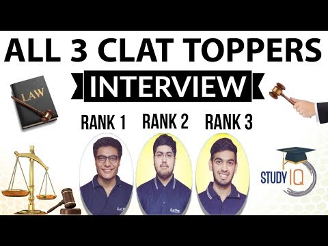 CLAT Toppers AIR 1; 2 and 3 - All three toppers together discussing ...