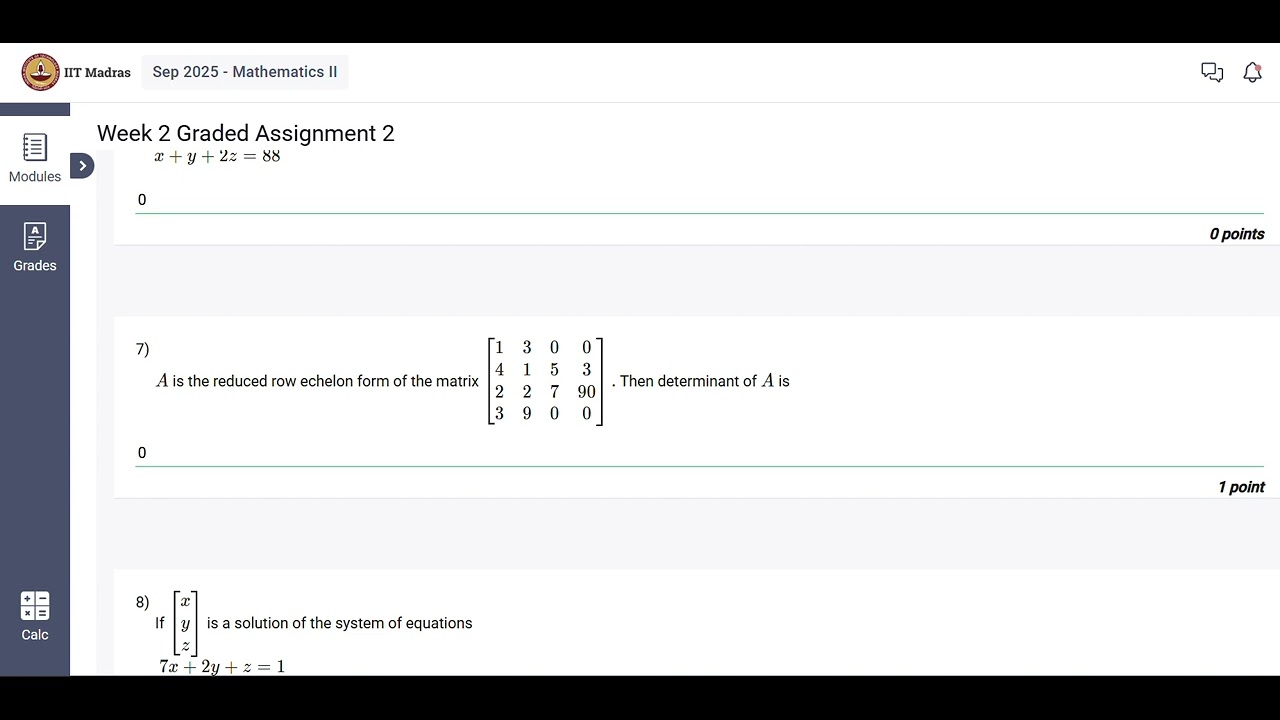 IIT MADRAS BS DEGREE | Maths 2 Week 2 Graded Assignment Solutions | Sep 2025