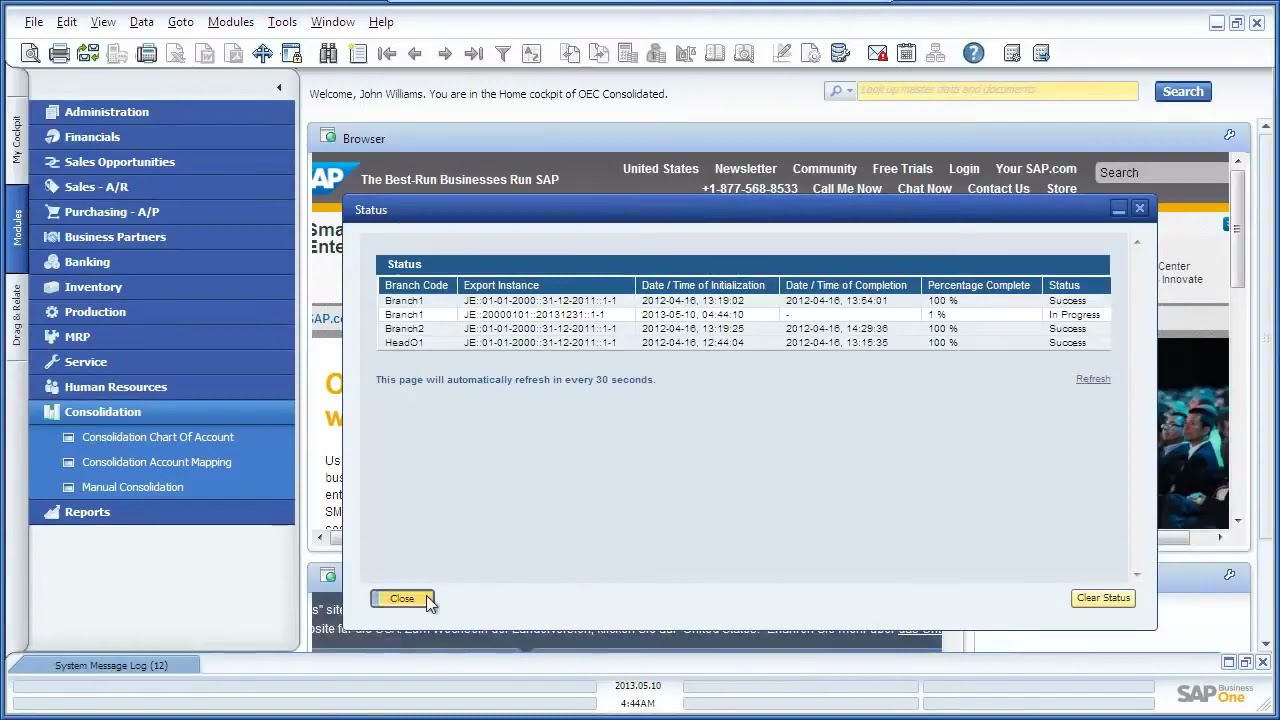 Intercompany Integration for SAP Business One   Financial Consolidations