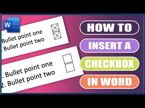 How to INSERT a CHECKBOX in word | WORD TUTORIALS