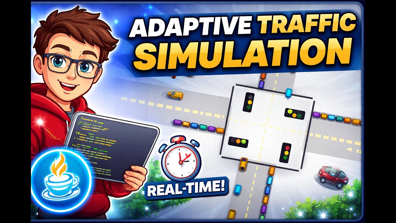 Smart Traffic Light Optimization 🚦 | Adaptive Traffic Simulation in Java Swing