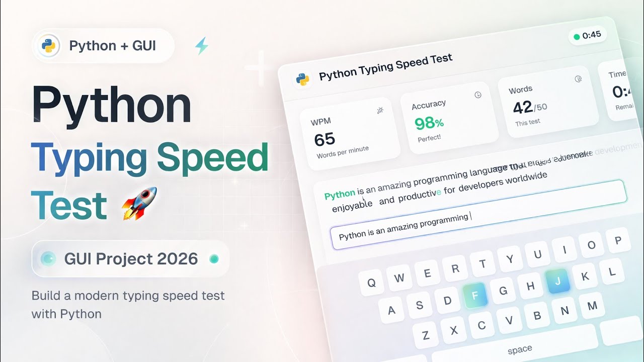 Python Typing Speed Test Project with GUI 🚀 | Beginner to Advanced Python Project 2026