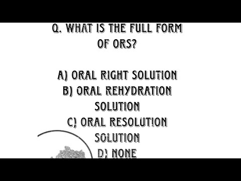 What is the full form of ORS #shorts #science #medical#quiztime