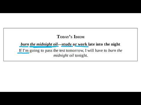 burn the midnight oil idiom meaning in Hindi Urdu | Barron's 1100 words idioms book imp vocabulary