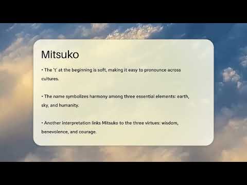 Mitsuko - Baby Girl Name Meaning, Origin & Popularity - RandomNames.com