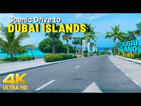 Dubai [4K] Iconic Drive: Stadium Metro Station to Dubai Islands Beach | 4K Ultra HD | Deira Islands