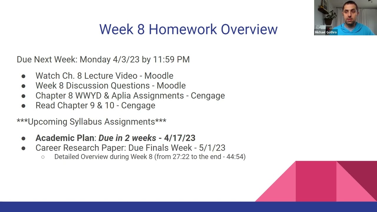 COLL 101 Week 8 Assignment Overview
