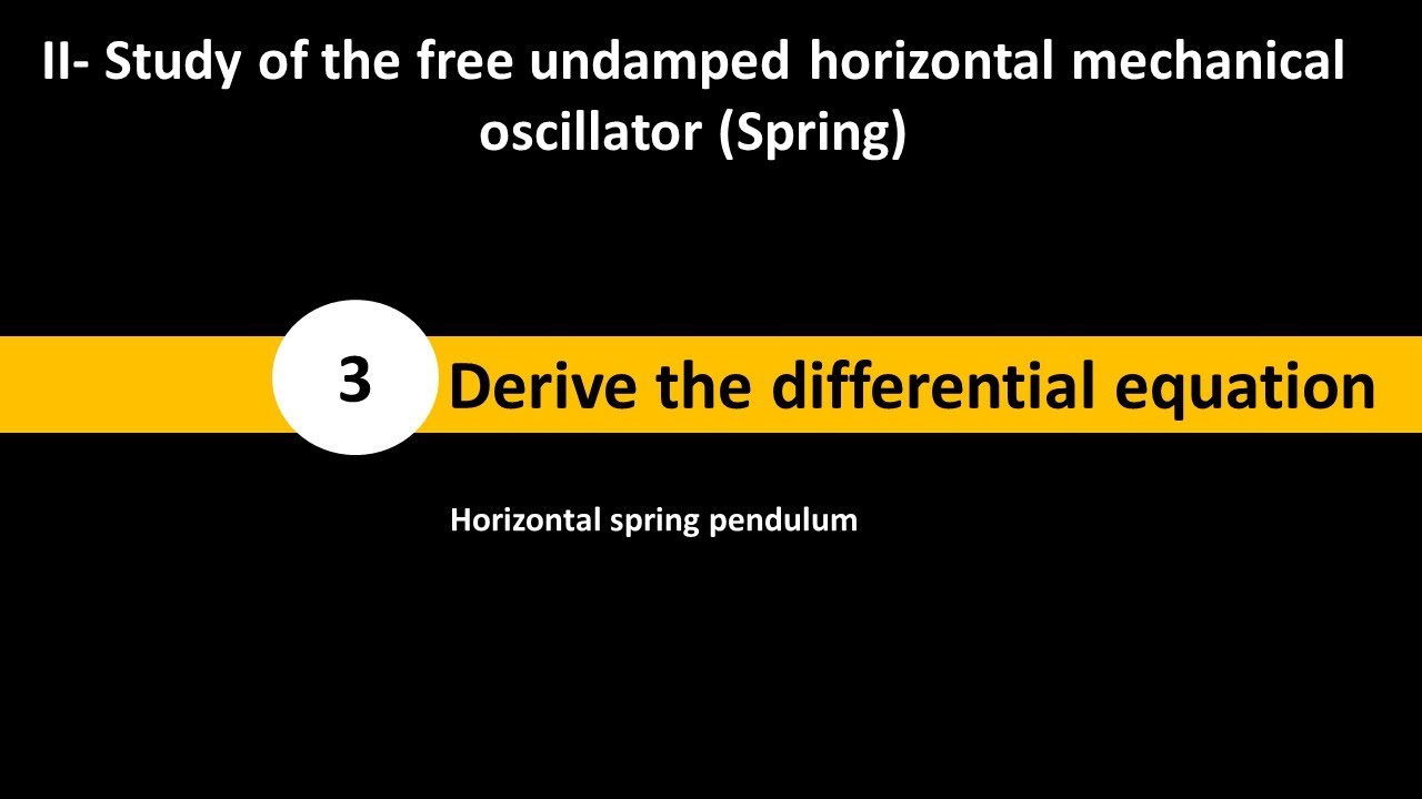II- 3) Differential equation of HORIZONTAL spring pendulum