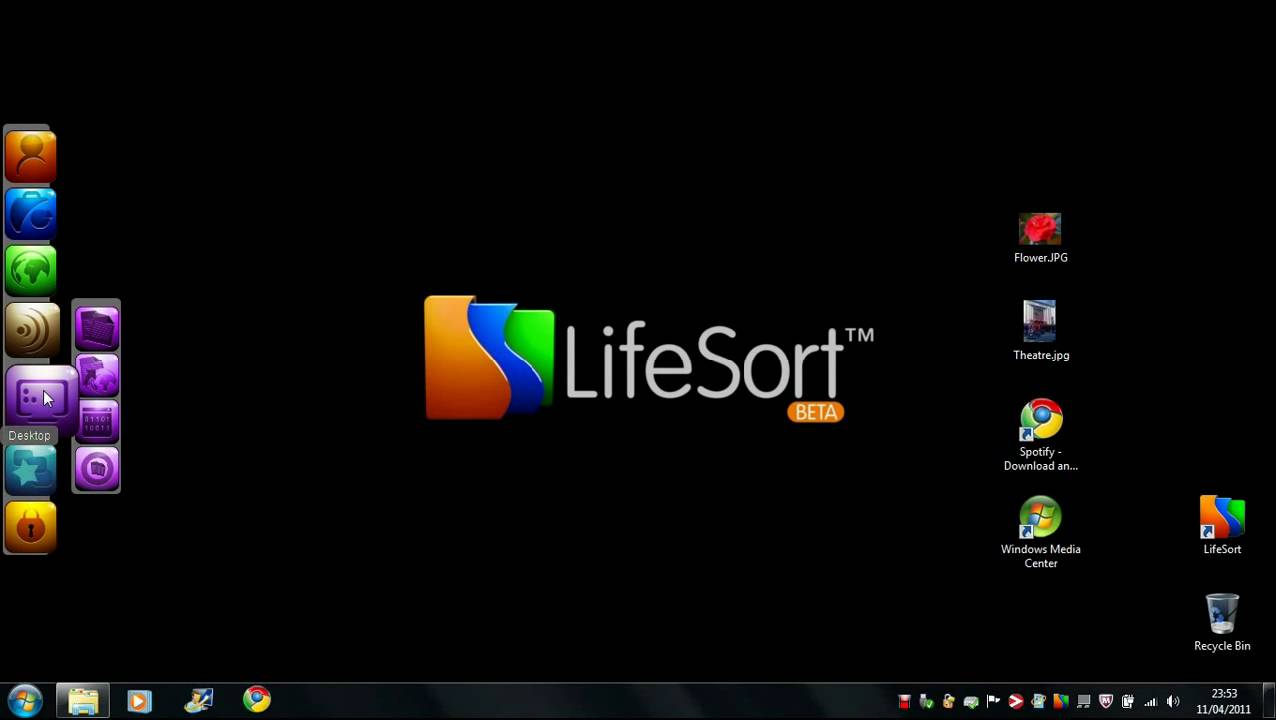 LifeSort's desktop management software