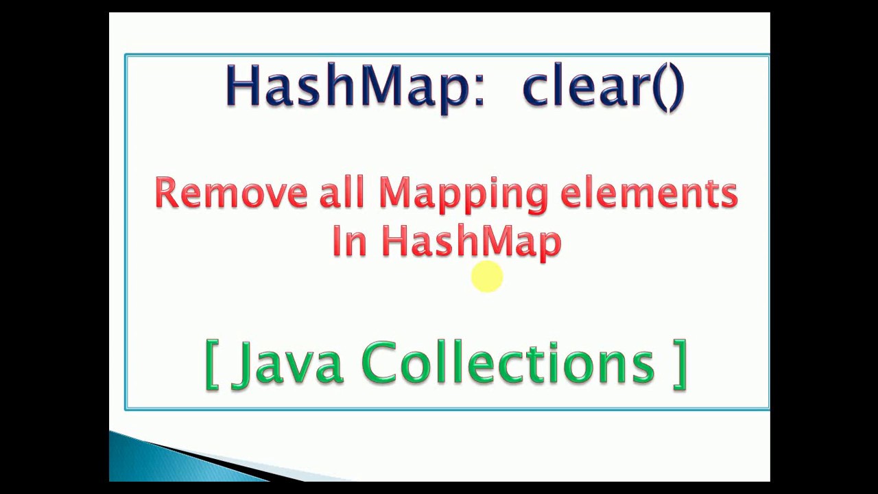 Remove all elements from hashmap : using clear() Method in java
