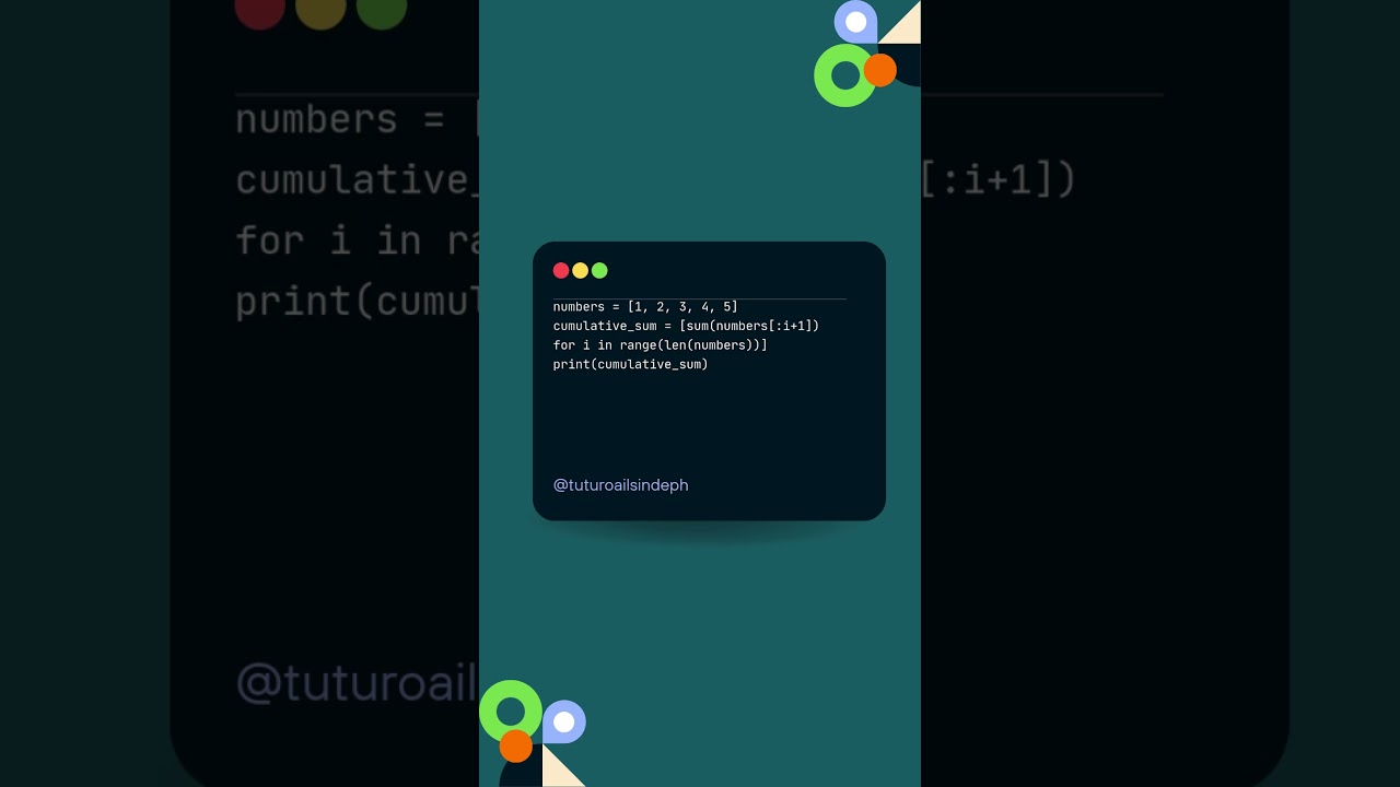 Python Trick 6 : Generate a Cumulative Sum List in One Line #shorts #viral #coding