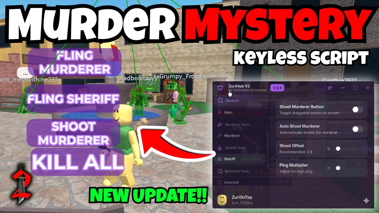 [🔪] UPDATED!! Murder Mystery 2 Script—Full Features 2026 (Aimbot, Kill All, ESP, And more)