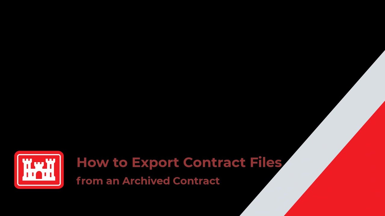 How to Export Contract Files from Archived Contracts
