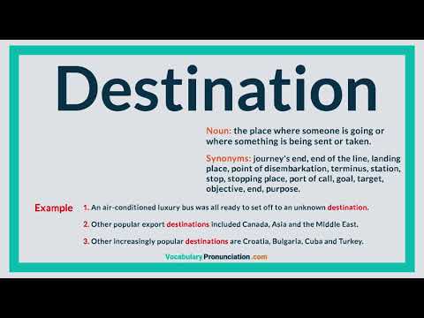 How to Pronounce DESTINATION l Definition, Meaning, Example and Synonyms of DESTINATION by VP