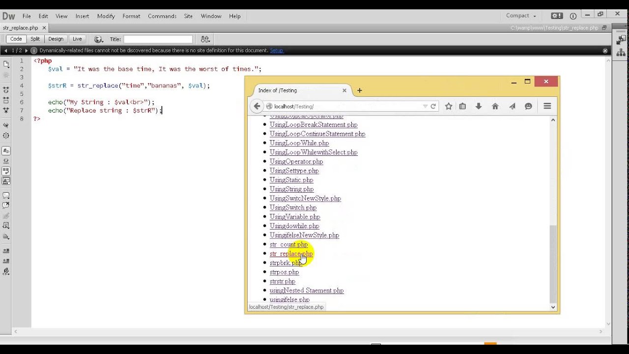 PHP Tutorial 34 How to using str replace function to search and Replace String with PHP Programming