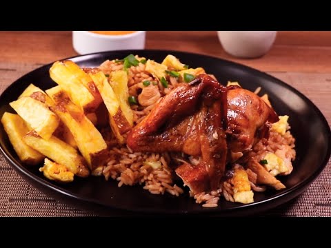 mostrito de chaufa con pollo a la brasa receta fácil| A COCINAR.