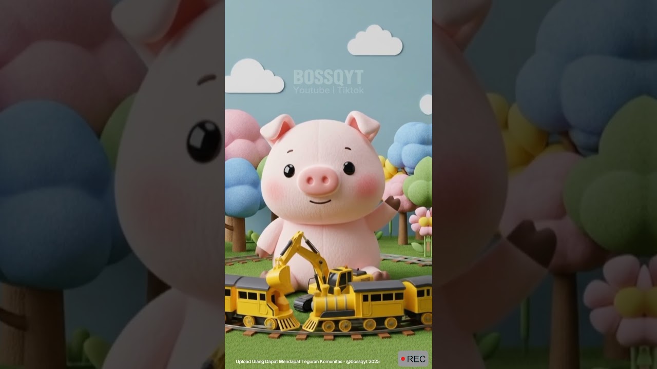 Boneka Hewan Lucu Dengan Mainan Beko dan Kereta | Suara Binatang | Suara Monyet