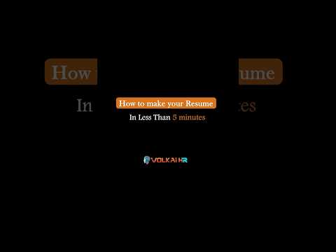 “Build Your Resume in 5 Mins Using AI! 😱📄 #VolkaiHR” #resume #interview #trending