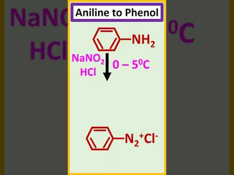 Aniline to phenol transformation. #shorts