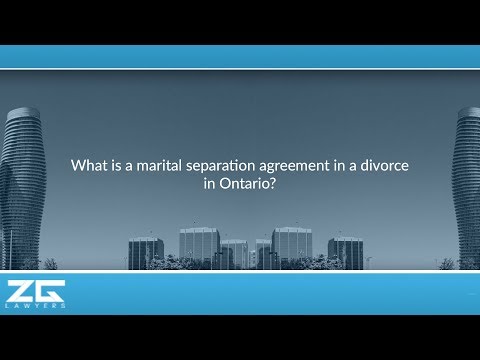What is a marital separation agreement in a divorce in Ontario?