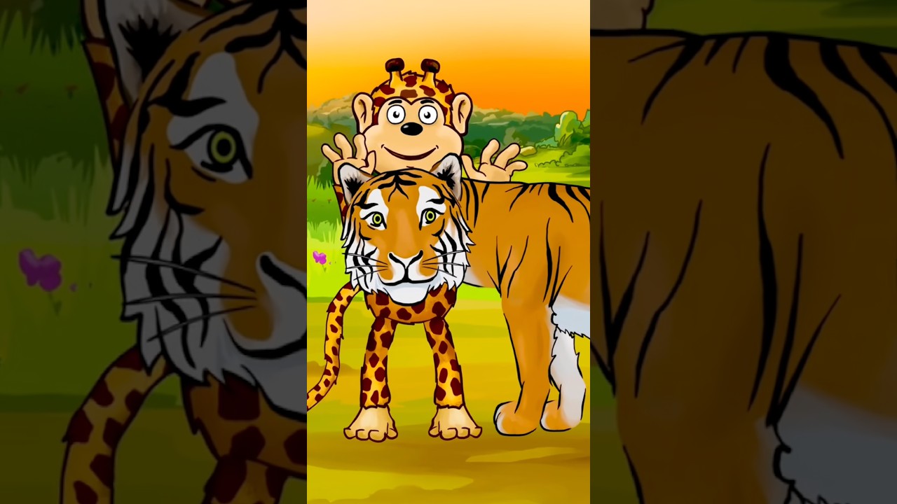 In dem Land, das immer voller Tiere ist! 🦒🐒🐅#giraffenaffen #kindermusik #kinderlieder