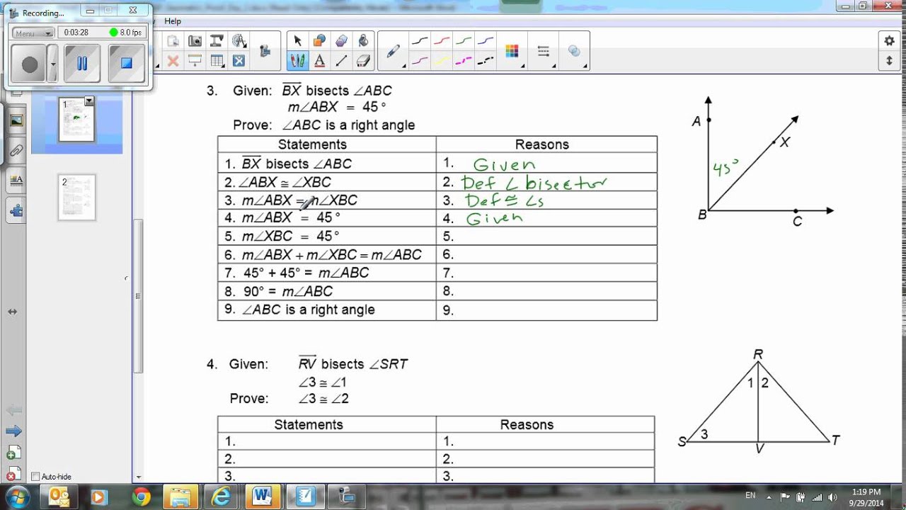 Pre AP Geometry   Proof WS #2   Help with #3