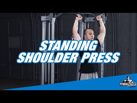 Cable Standing Shoulder Press | myworkouts.io