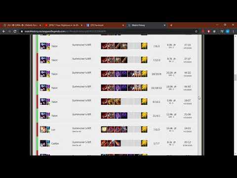 Checking the match history (LOL)