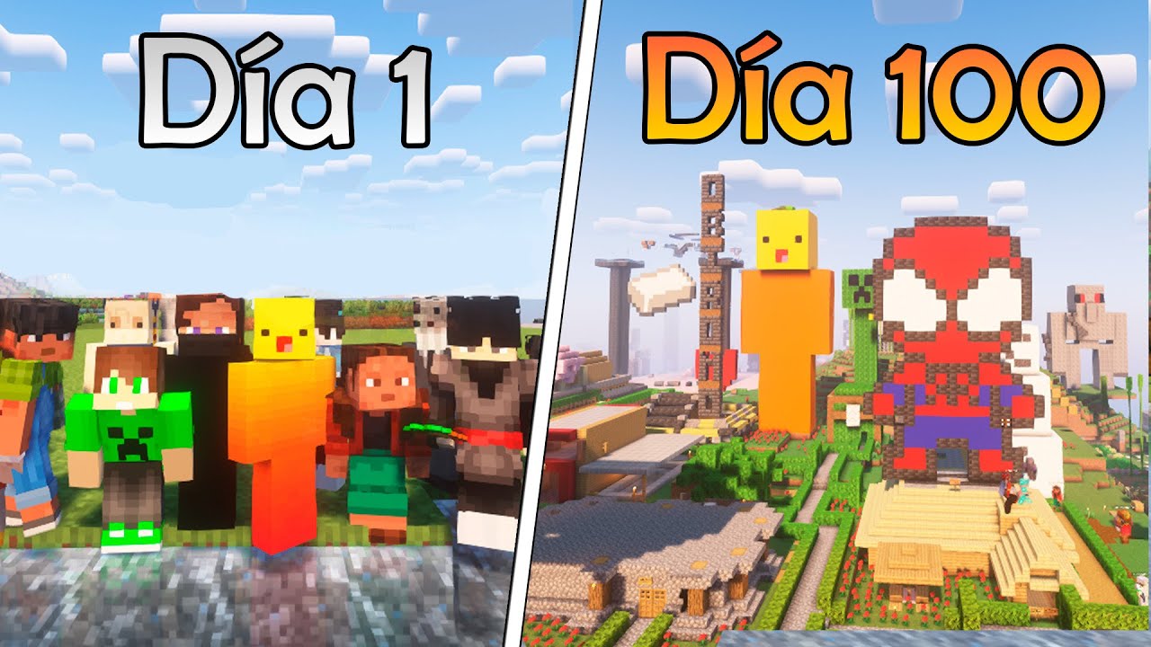 SOBREVIVÍ 100 DÍAS con 100 SUSCRIPTORES en MINECRAFT