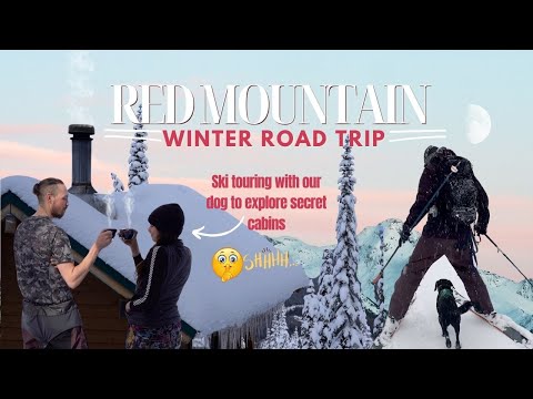 Teaching Our Dog to Ski & Exploring Secret Cabins near Red Mountain in Rossland BC || Road trip Vlog