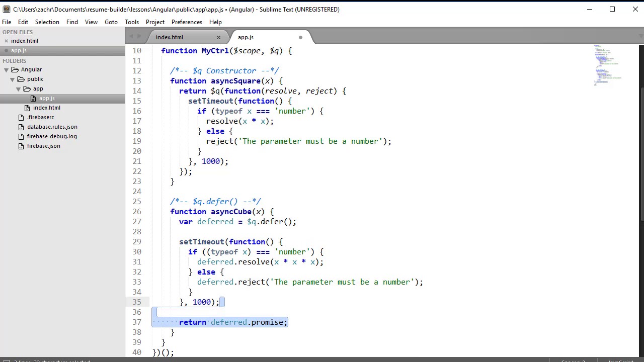 Angular Promises and $q