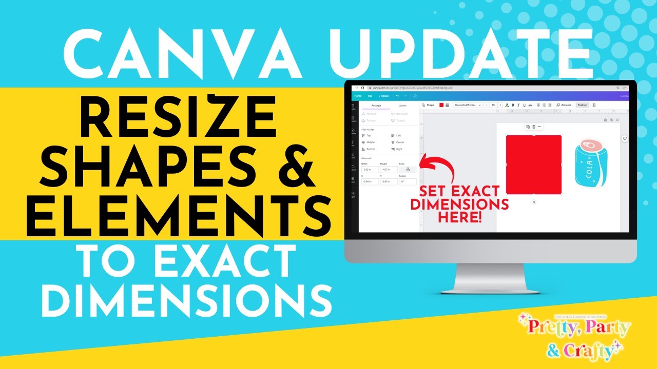 Canva Update! How to RESIZE Shape to EXACT DIMENSIONS! No more dragging corners!!