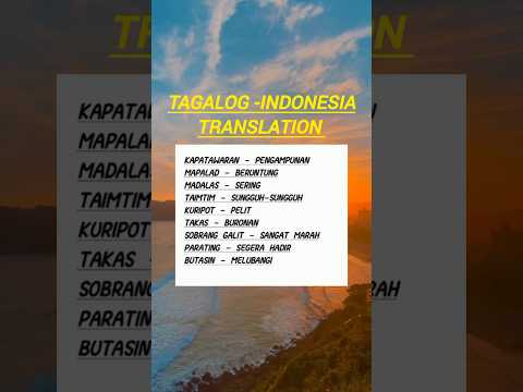 #Kosakata Bahasa Tagalog Sehari-hari Part 1 #(Araw-araw Na Talasalitaan Ng Tagalog Bahagi 1)