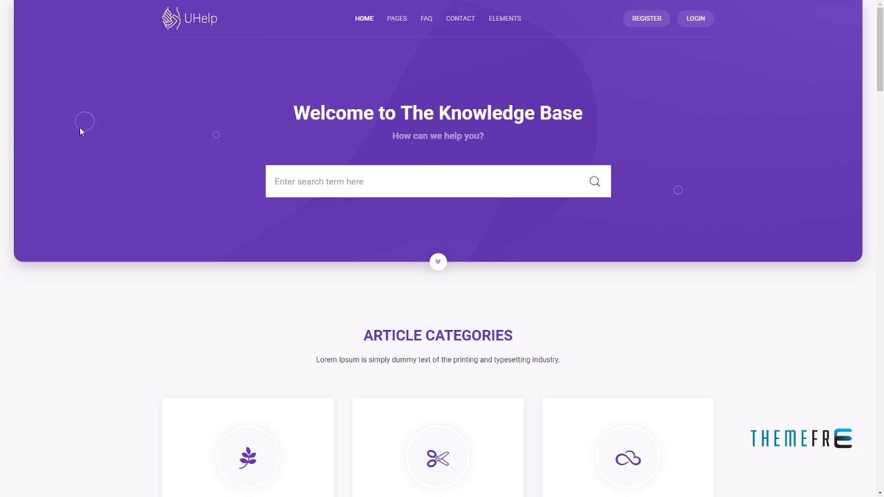 UHelp Responsive Knowledge Base and FAQ HTML Template      Vortigern