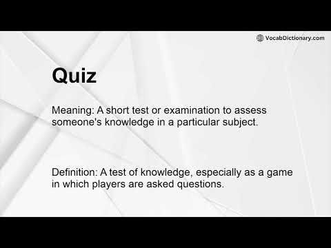 Quiz Meaning