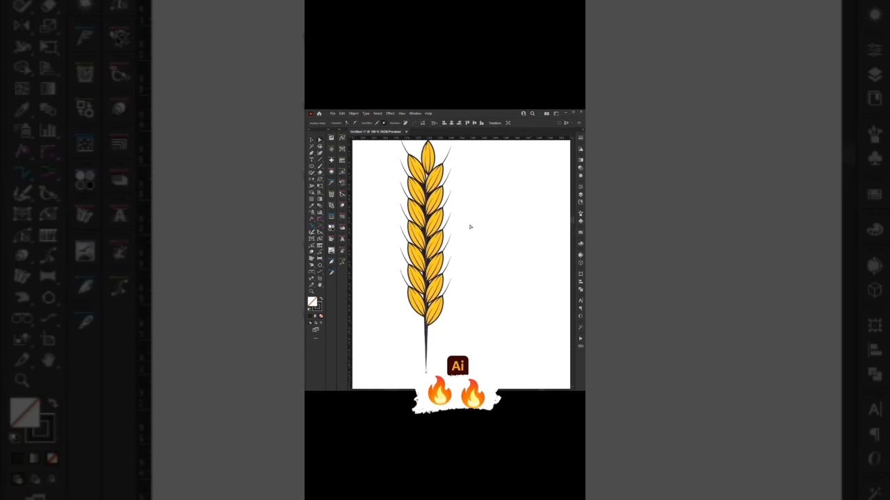 how to create Wheat 🌾 shape in Adobe Illustrator