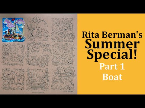 SUMMER SPECIAL freebee by Rita Berman. Part 1 coloring with Arteza pencils / Раскраска-антистресс