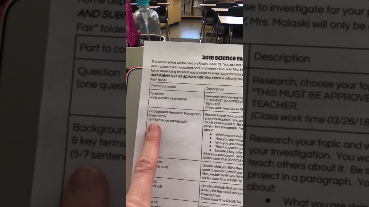 Science Fair Explanation - Question & Background Research