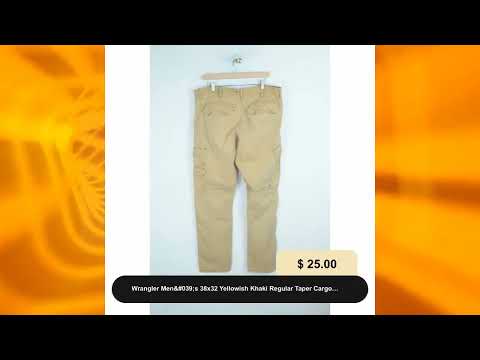 Wrangler Men's 38x32 Yellowish Khaki Regular Taper Cargo Pants