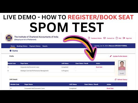 live Demo: How to Register ICAI SPOM Test | How to Book Seat SPOM Test | ICAI SPOM Test Registration