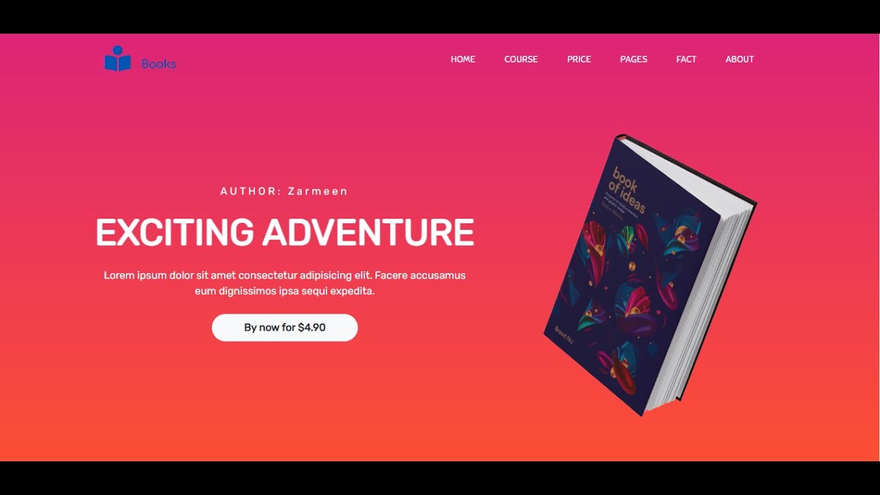 How to create a Books Website Using HTML, CSS an JavaScript | html ,css projects  #javascript