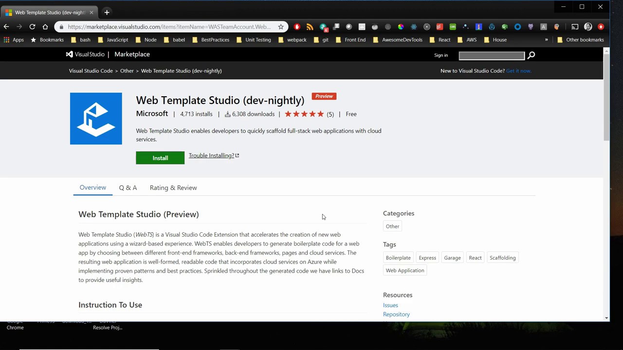 VSCode Web Template Studio