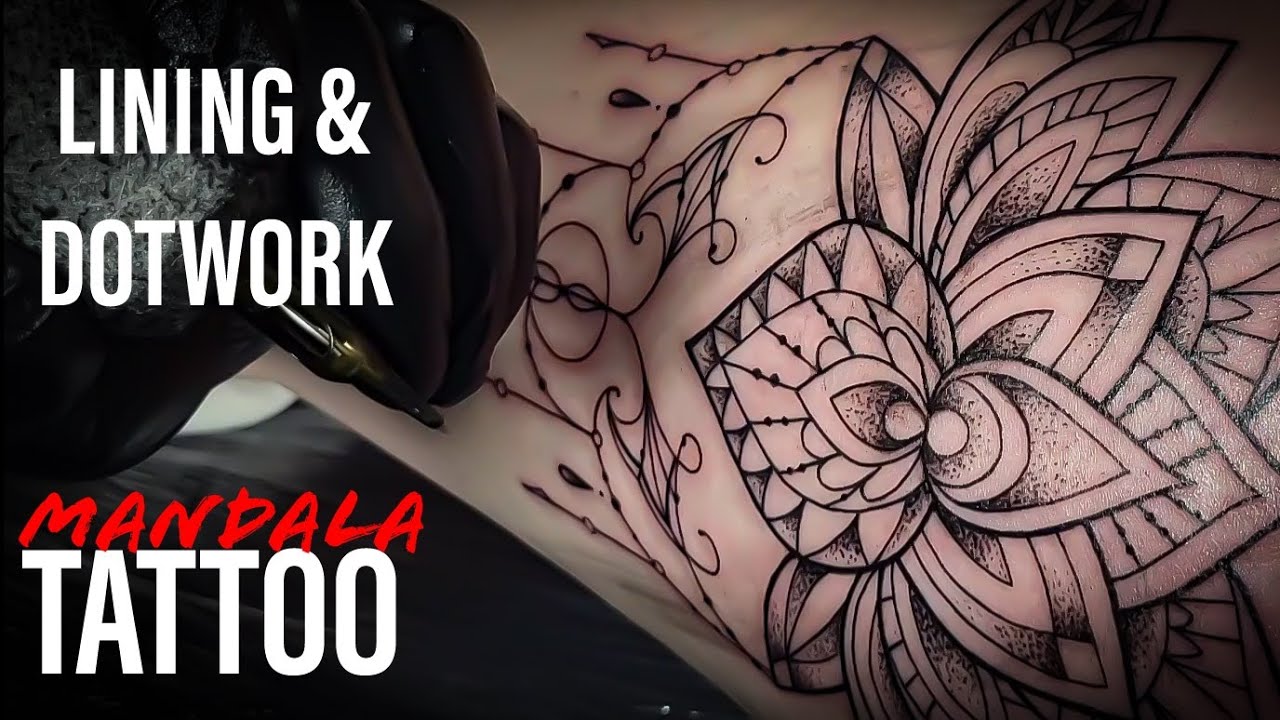Mandala Tattoo | Lining and Dotwork | Time lapse 2023