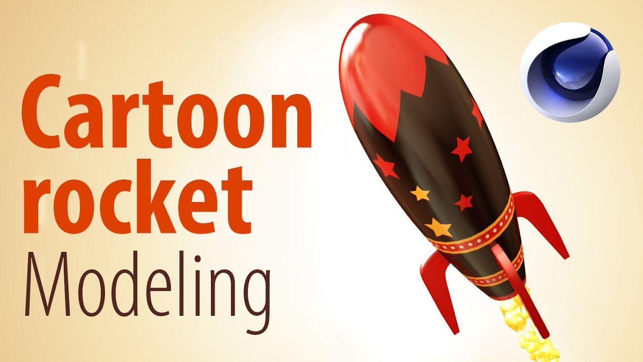 Modeling a cartoon rocket with Cinema 4d