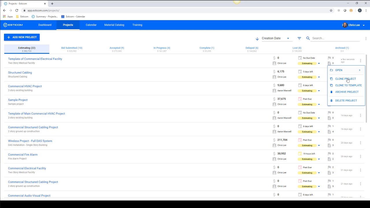 Esticom Tutorial - Building a Project Template