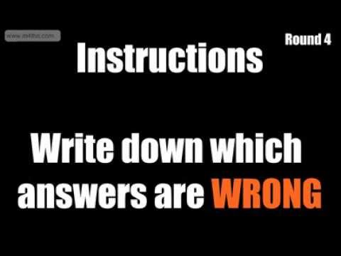 Round 4 - www.m4ths.com Challenge GCSE C Grade Target Quiz - Non Calculator - Common Misconceptions