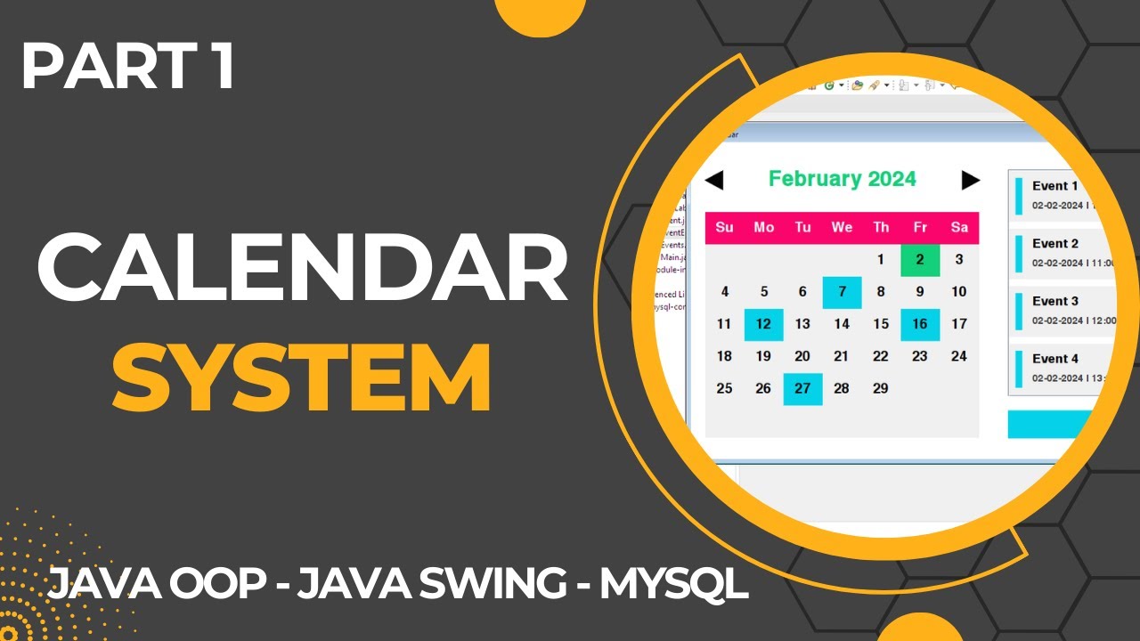 Calendar System with GUI using Java (Part 1)