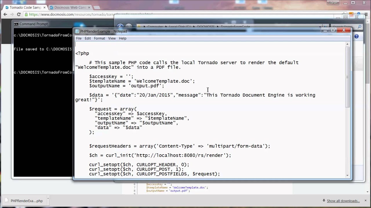 Create a PDF from PHP using Document Generation Engine